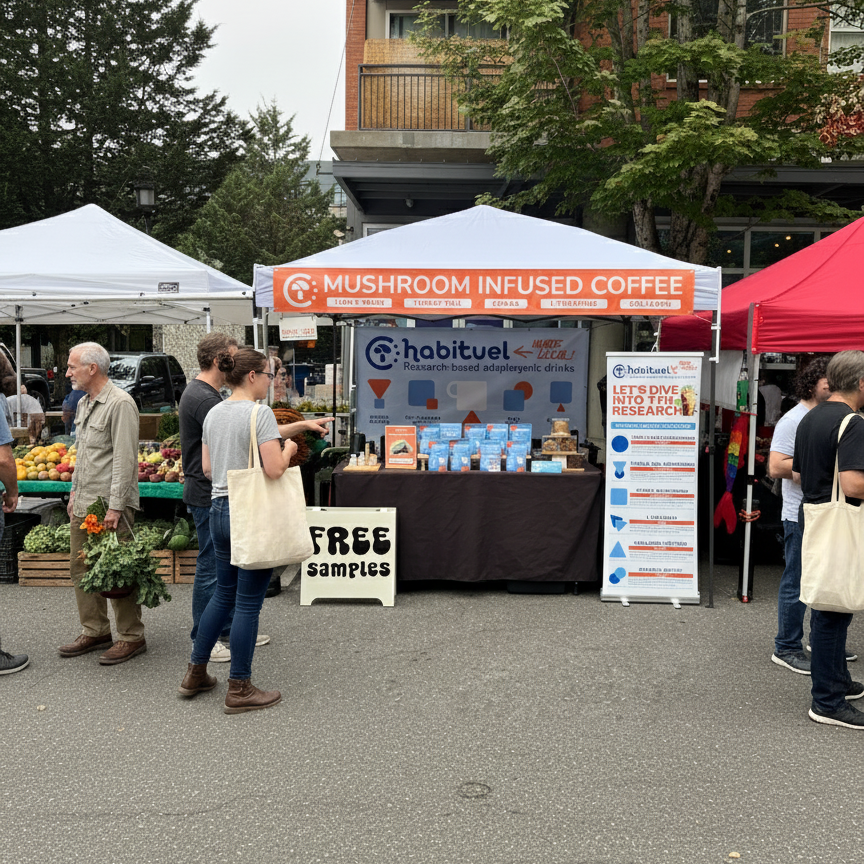 Mushroom Coffee in Portland | Habituel Farmers Market Trend